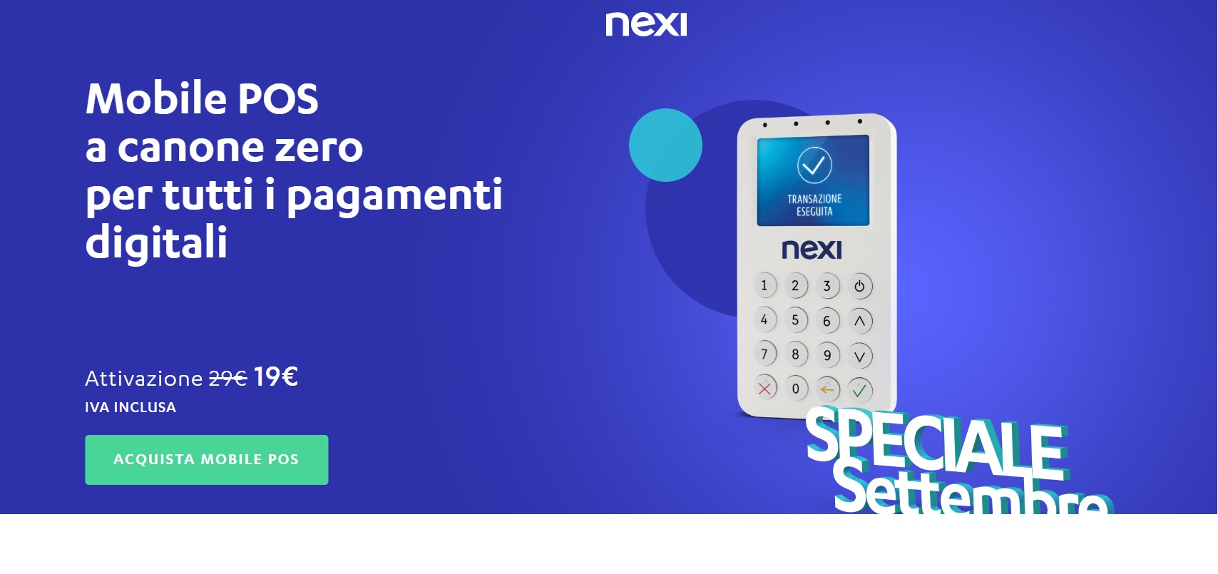 Due promo di settembre per Nexi Mobile POS e Smart POS Mini: i nuovi prezzi
