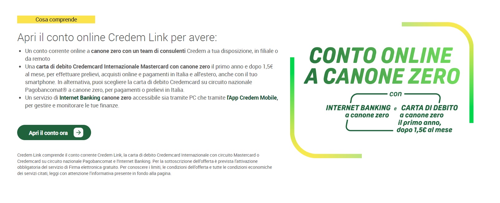 Conto corrente online Credem Link: recensioni e opinioni - RisparmiOggi